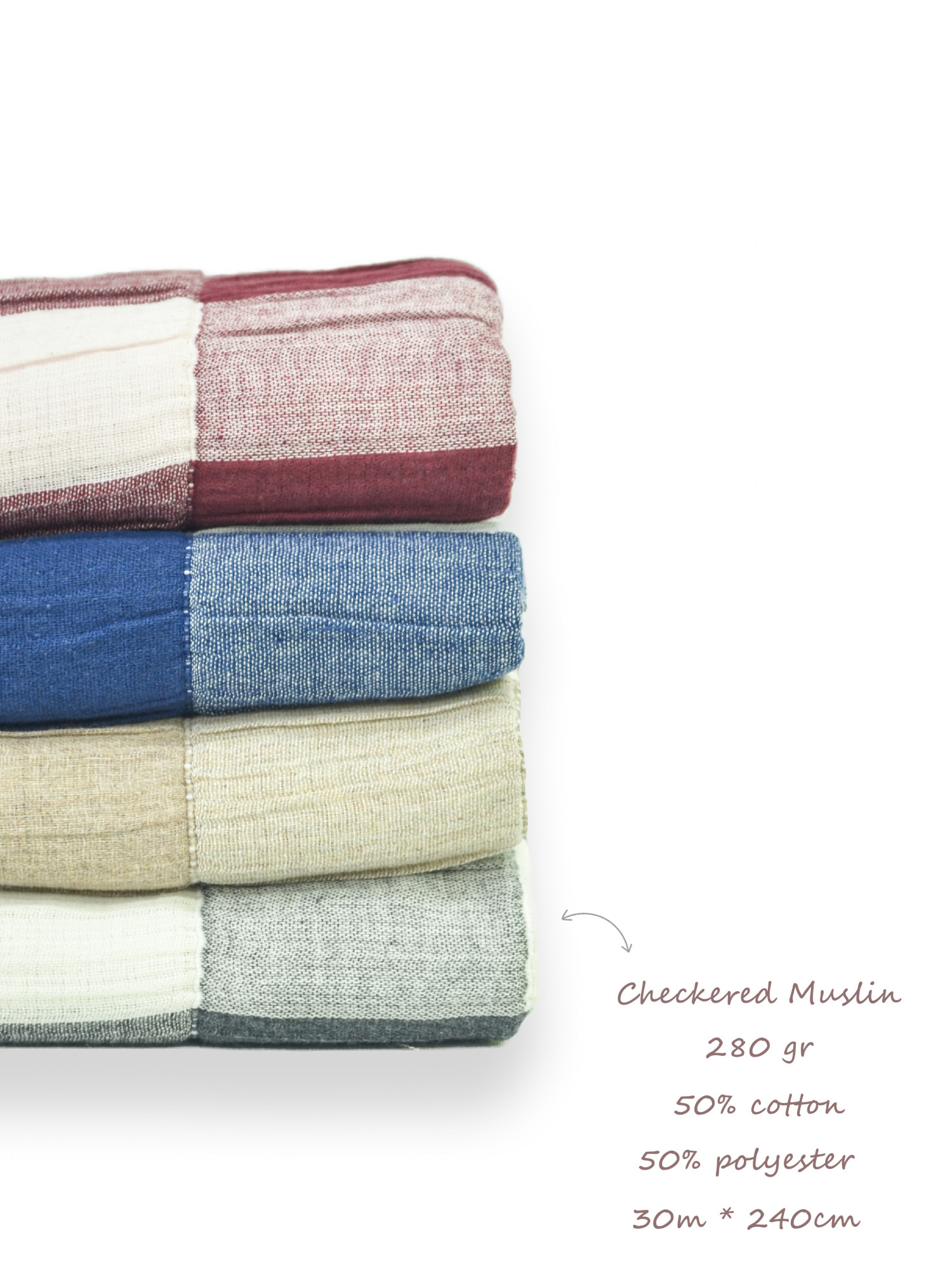 CHECKERED MUSLIN PIQUE - Çelik Tekstil Selonya